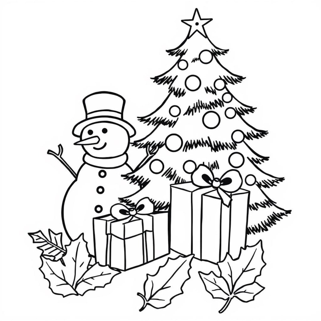 Christmas Holiday Bundle | 5 Festive Coloring Pages | Printable Art for ...