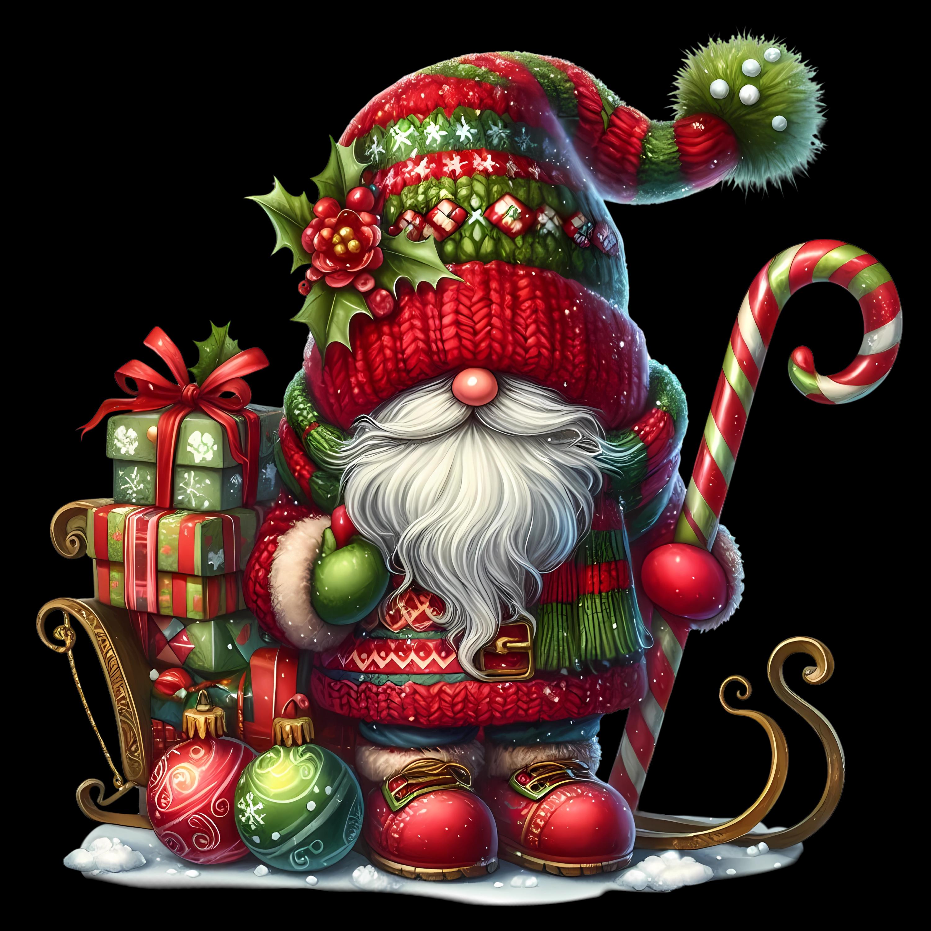 24 Christmas Gnomes in the Holiday Spirit Clipart Pngs for All Your ...