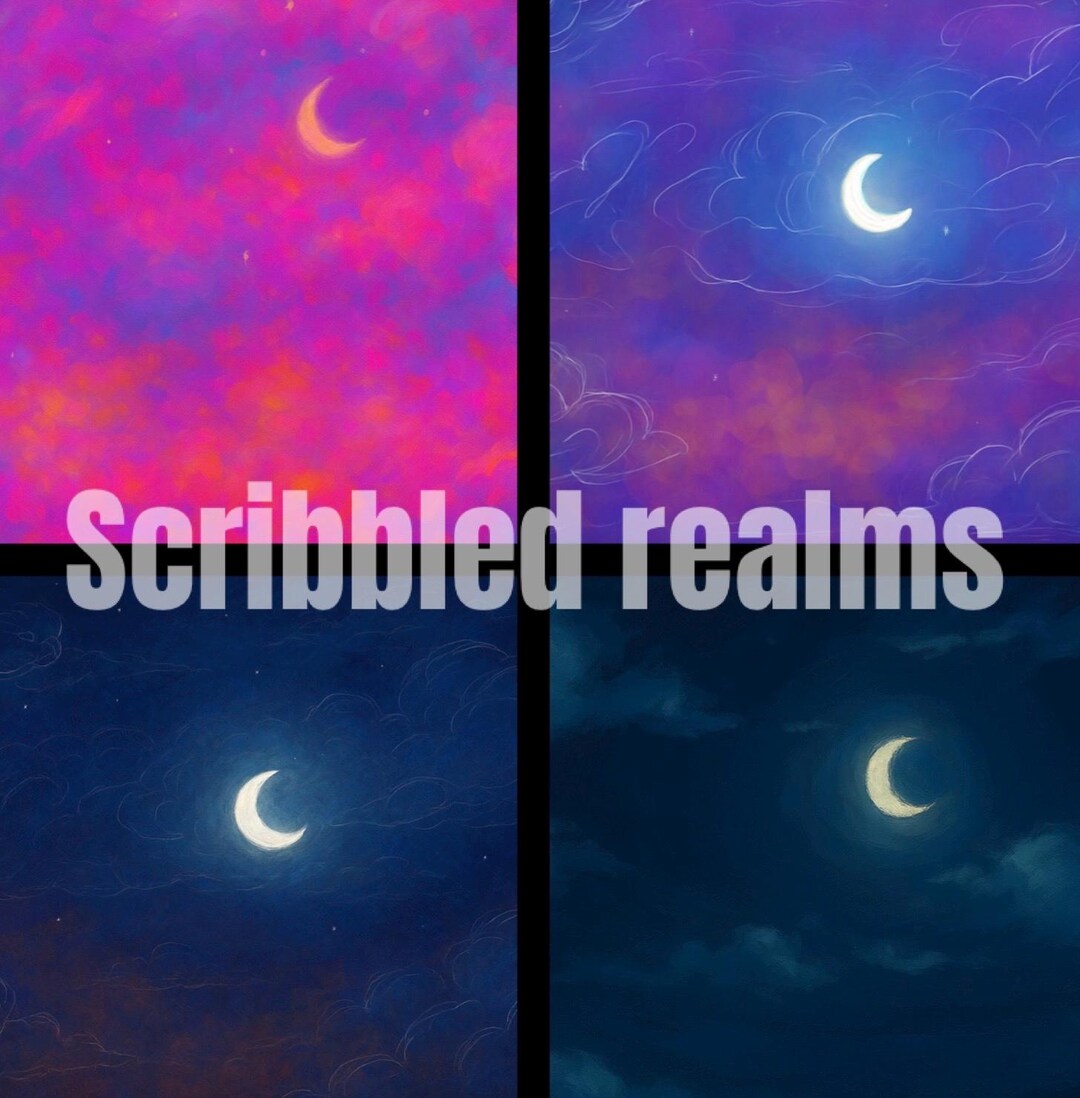 Set of Digital Art Prints | Enchanted Sky. for Posters, Gifts ...