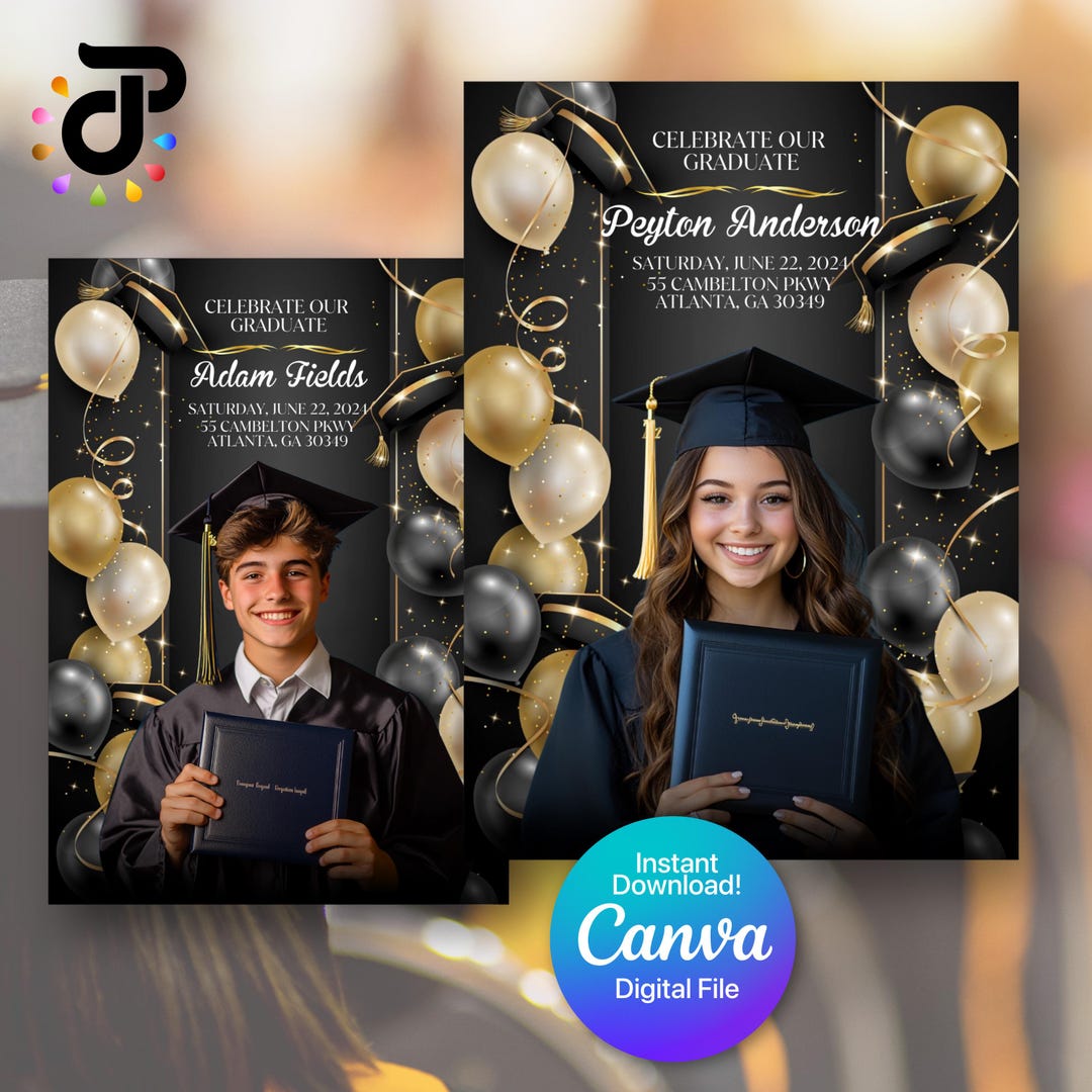Customizable DIY Graduation Invitation Flyer Canva Template | Graduates ...