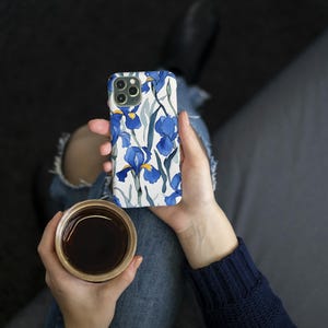 Watercolour Iris Snap Cases, Blue and Yellow Floral Phone Cover ...