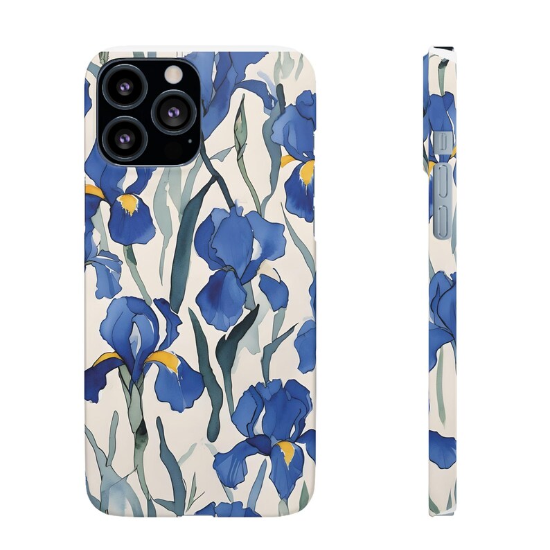 Watercolour Iris Snap Cases, Blue and Yellow Floral Phone Cover ...