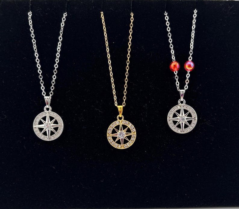SKZ Compass Star Necklace With Optional Colors, Stray Kids Jewelry - Etsy