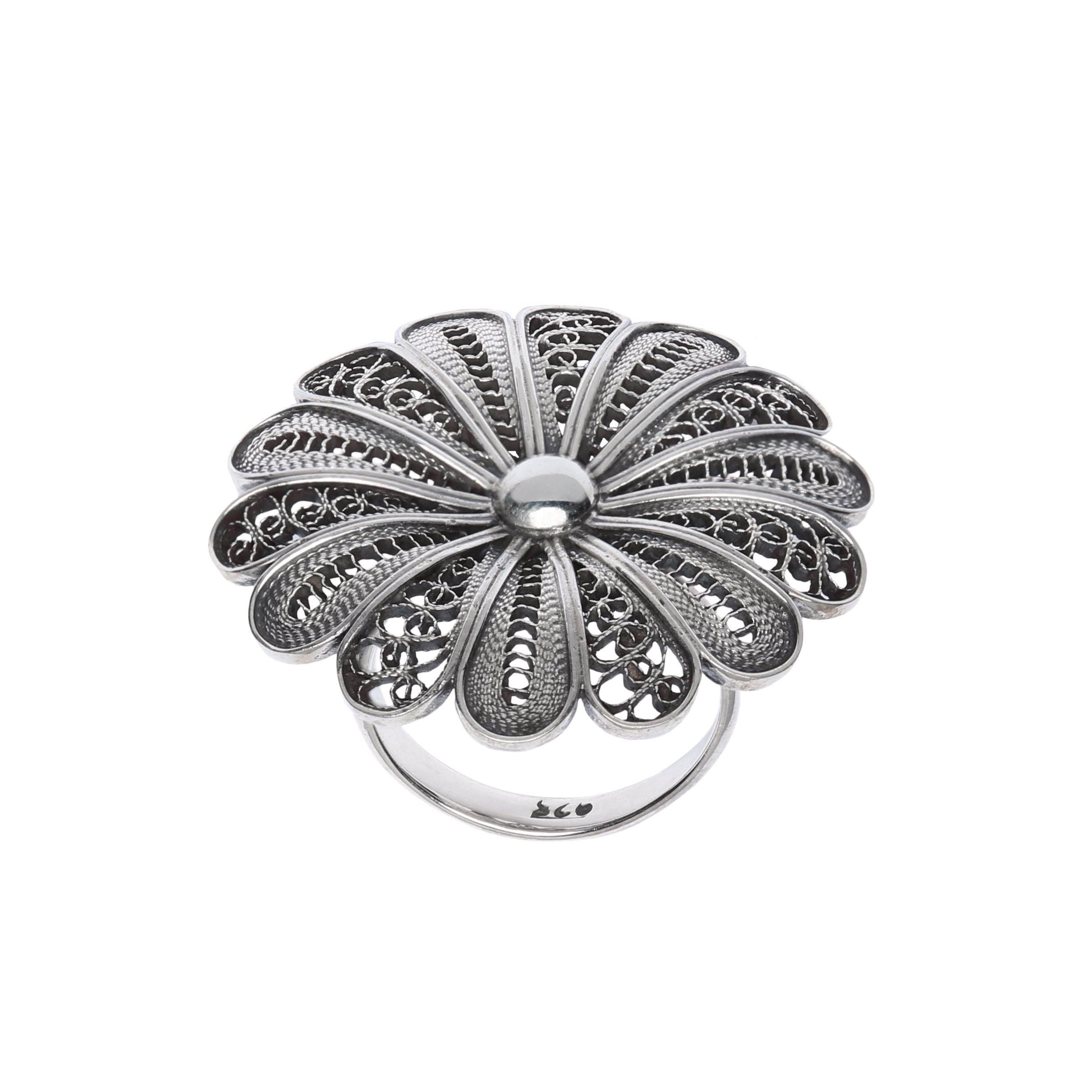 Marinera 950 Silver Filigree Ring, Oxidized - Filigree Rings Handmade ...