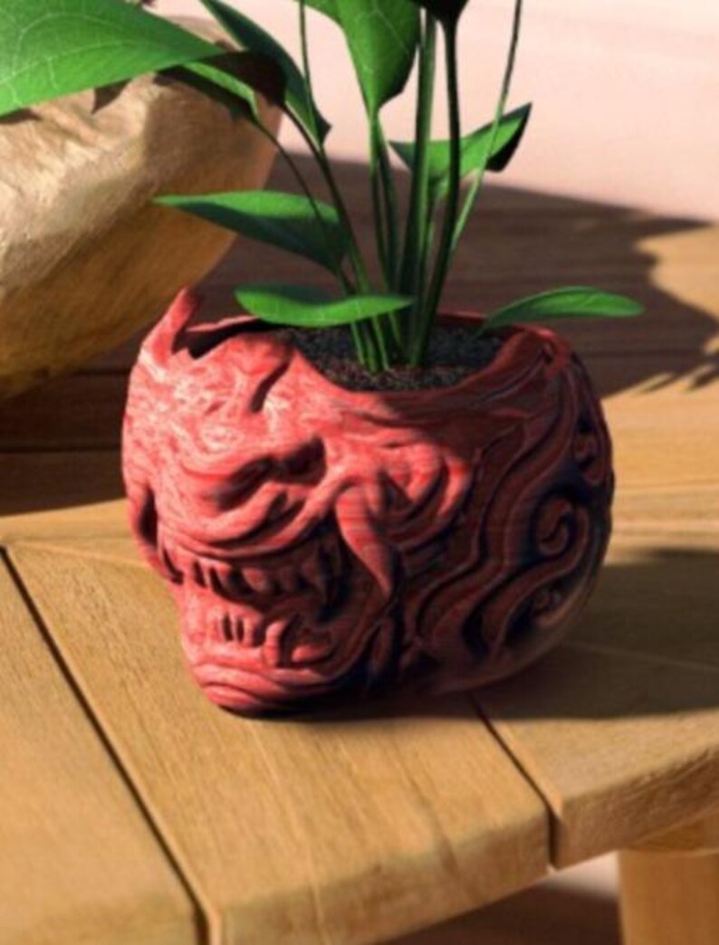 Samurai Mask Planter, Japanese Aesthetic, House Warming Gift, Gift for ...