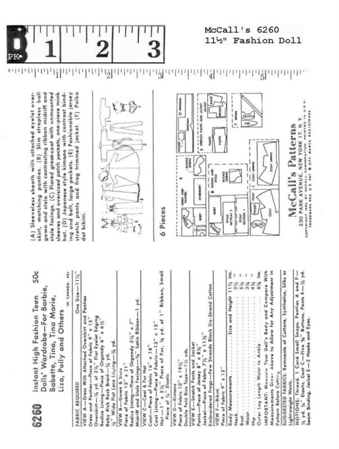 PDF Vintage 11 5 Sewing Pattern To Make Clothes For Etsy pdf-vintage-11-5-sewing-pattern-to-make-clothes-for-etsy
