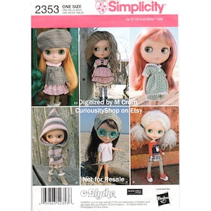 PDF 12 Inch Neo-blythe & Similar Doll Wardrobe Pattern 6 Mix and Match Outfits 2353 - Download ...