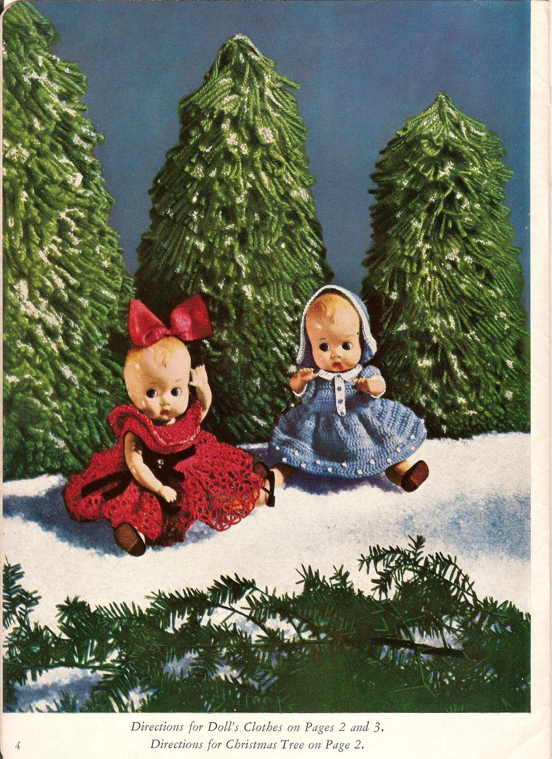 PDF Vintage 8" Ginny Type Crochet Pattern Blue and Red Dresses for Doll ...