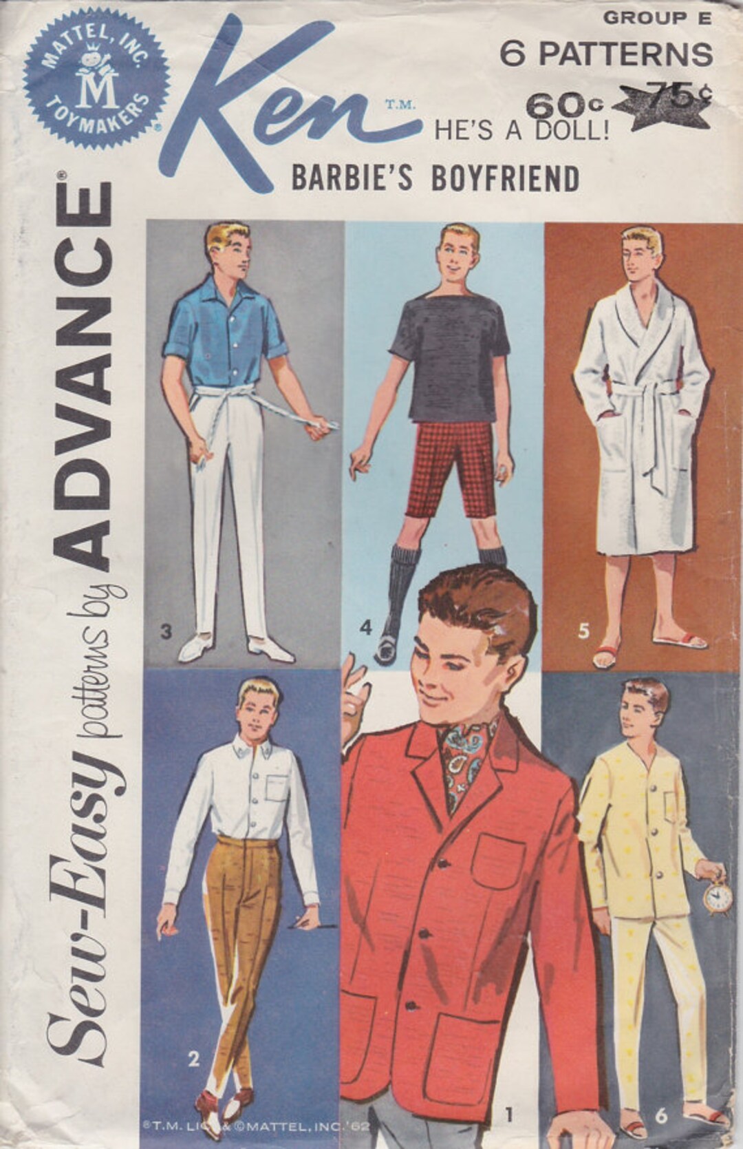 PDF Fits 12 Ken, Allen, Sewing Pattern for Vintage Doll Clothes 2899 ...
