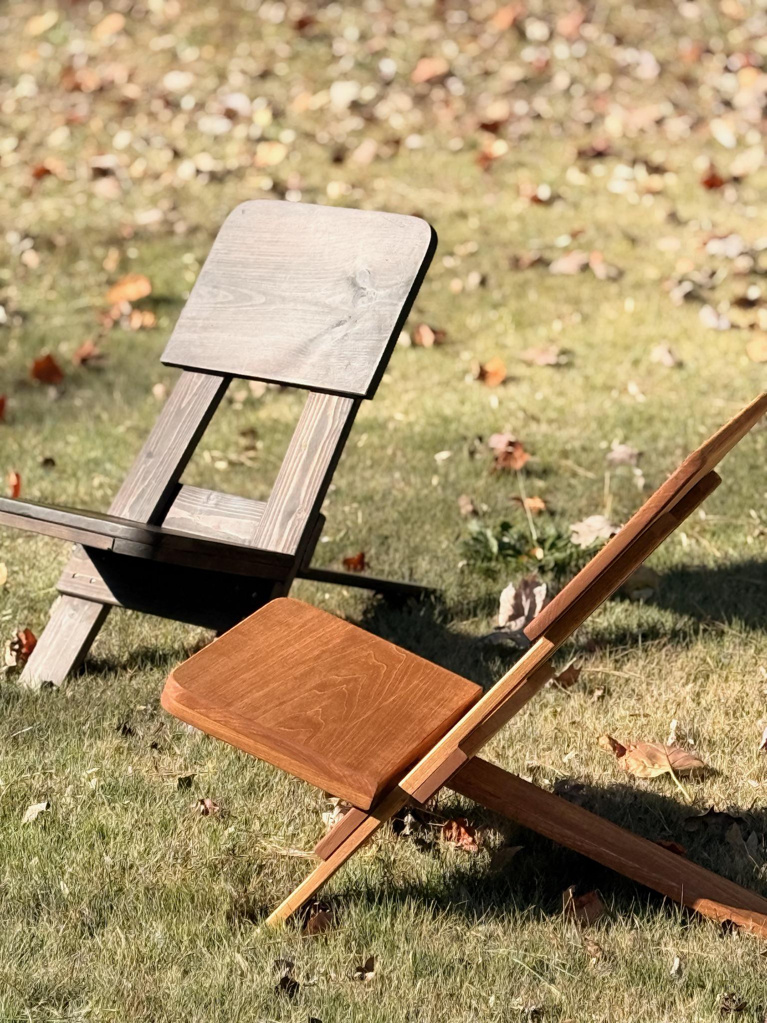 Handcrafted Wooden Camping Chair - Portable, Comfortable, and Stylish ...