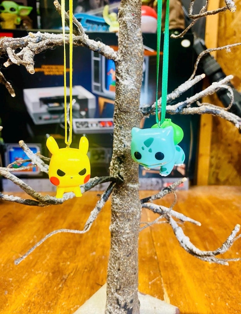 2 New POKÉMON BULBASAUR & PIKACHU Christmas Tree Ornaments Holiday Gift ...