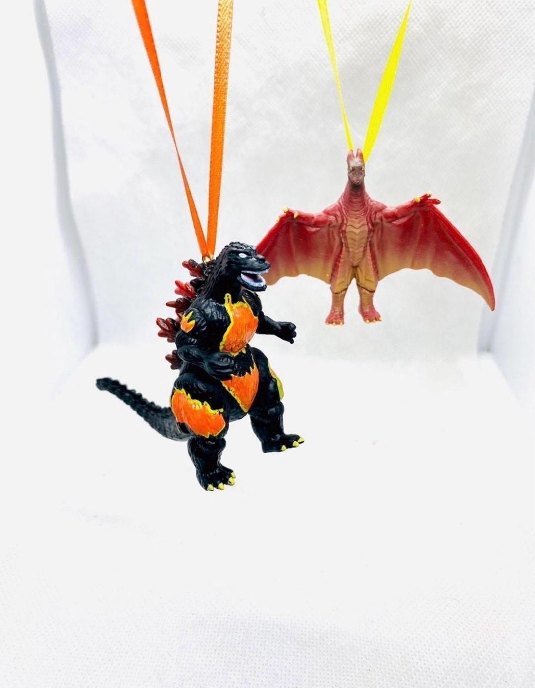 2 NEW GODZILLA & Rodan Christmas Tree Ornaments Holiday Gift Present ...