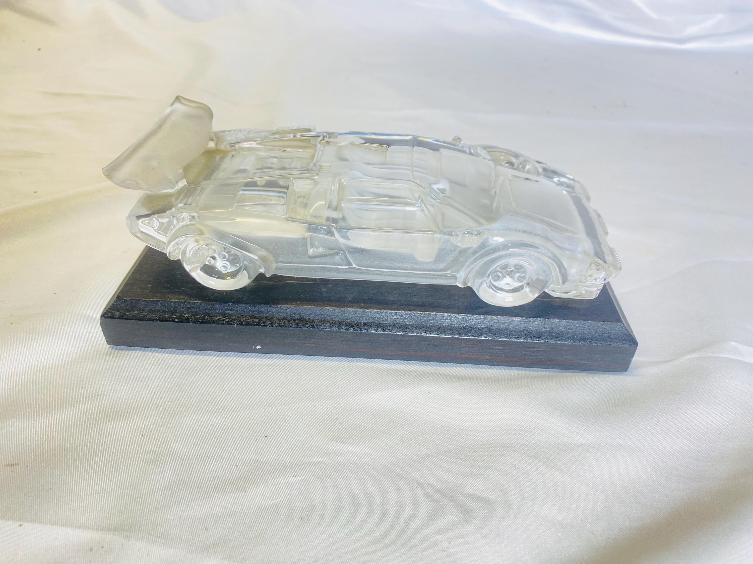 VINTAGE Antique 7” LAMBORGHINI Glass Crystal View Car Model Paperweight ...