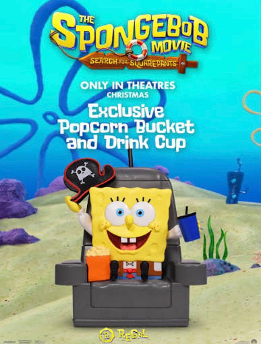 NEW 12” Spongebob Squarepants Popcorn Bucket & Drink Cup Movie 2025 ...