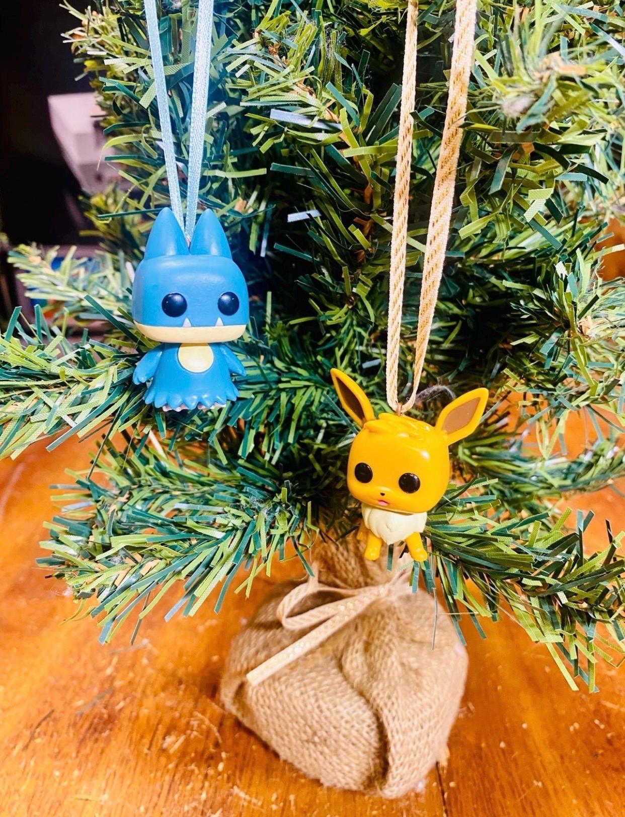 2 New POKEMON EEVEE & MUNCHLAX Christmas Tree Ornaments Holiday Gift ...