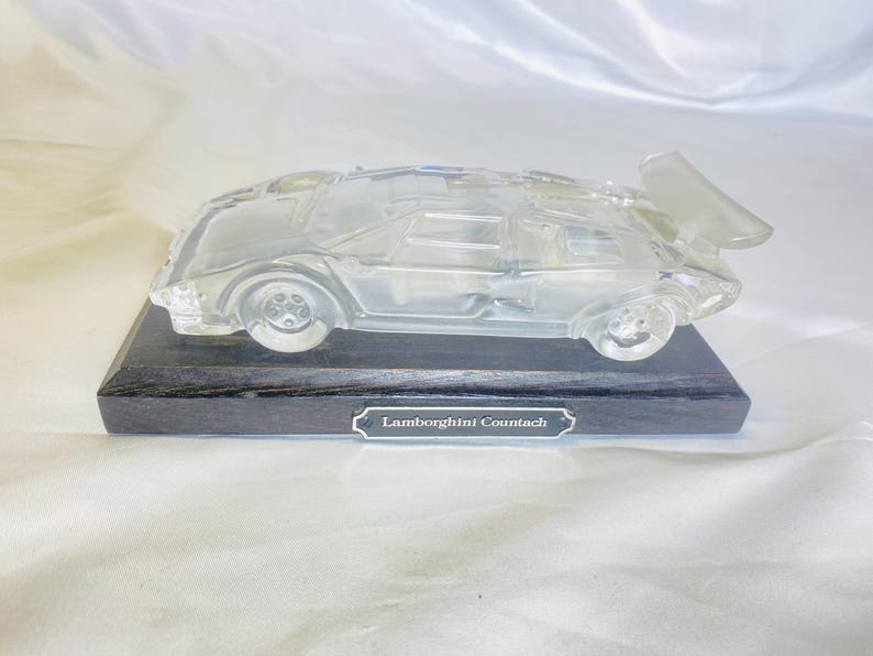 VINTAGE Antique 7” LAMBORGHINI Glass Crystal View Car Model Paperweight ...