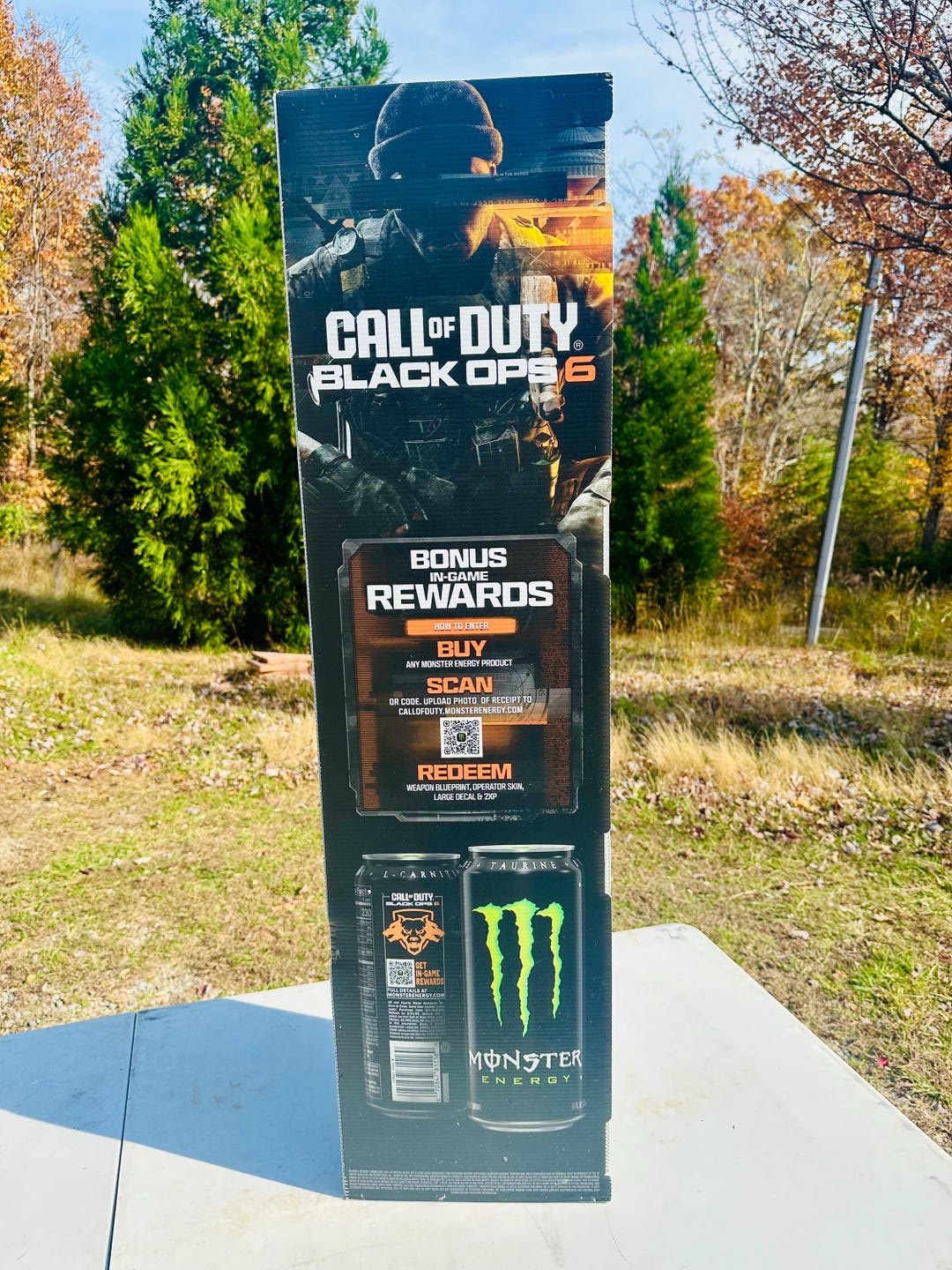 RARE 45” Call of Duty Black Ops 6 COD & Monster Energy Drink 3 Sided ...