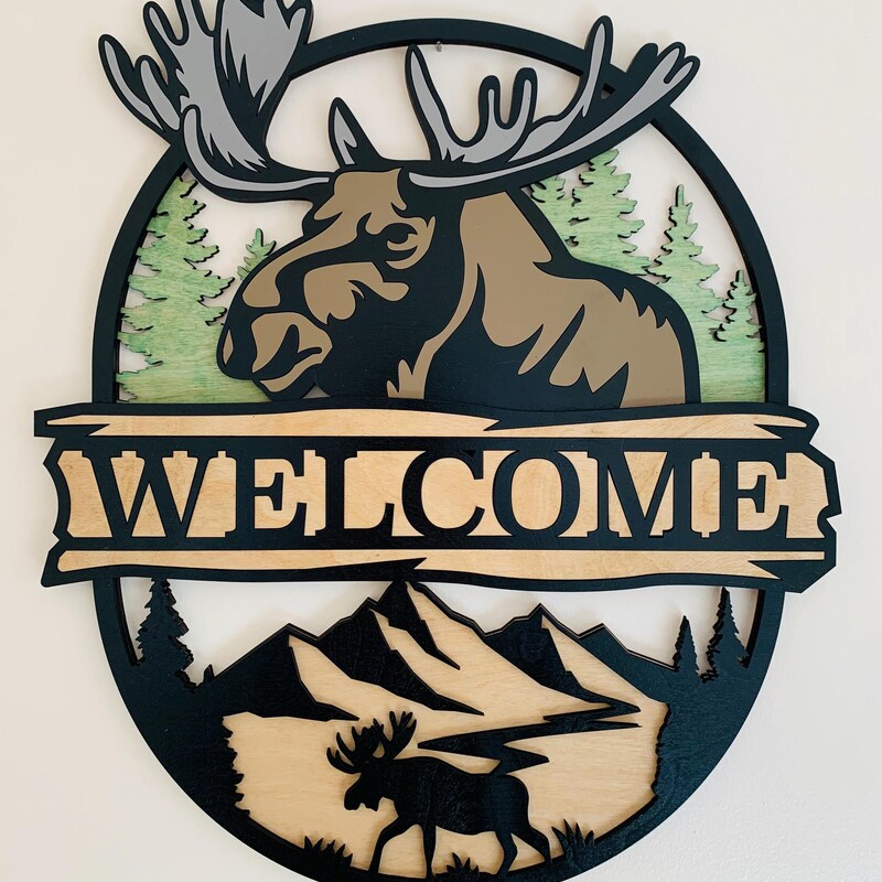 Moose Welcome Sign - Etsy