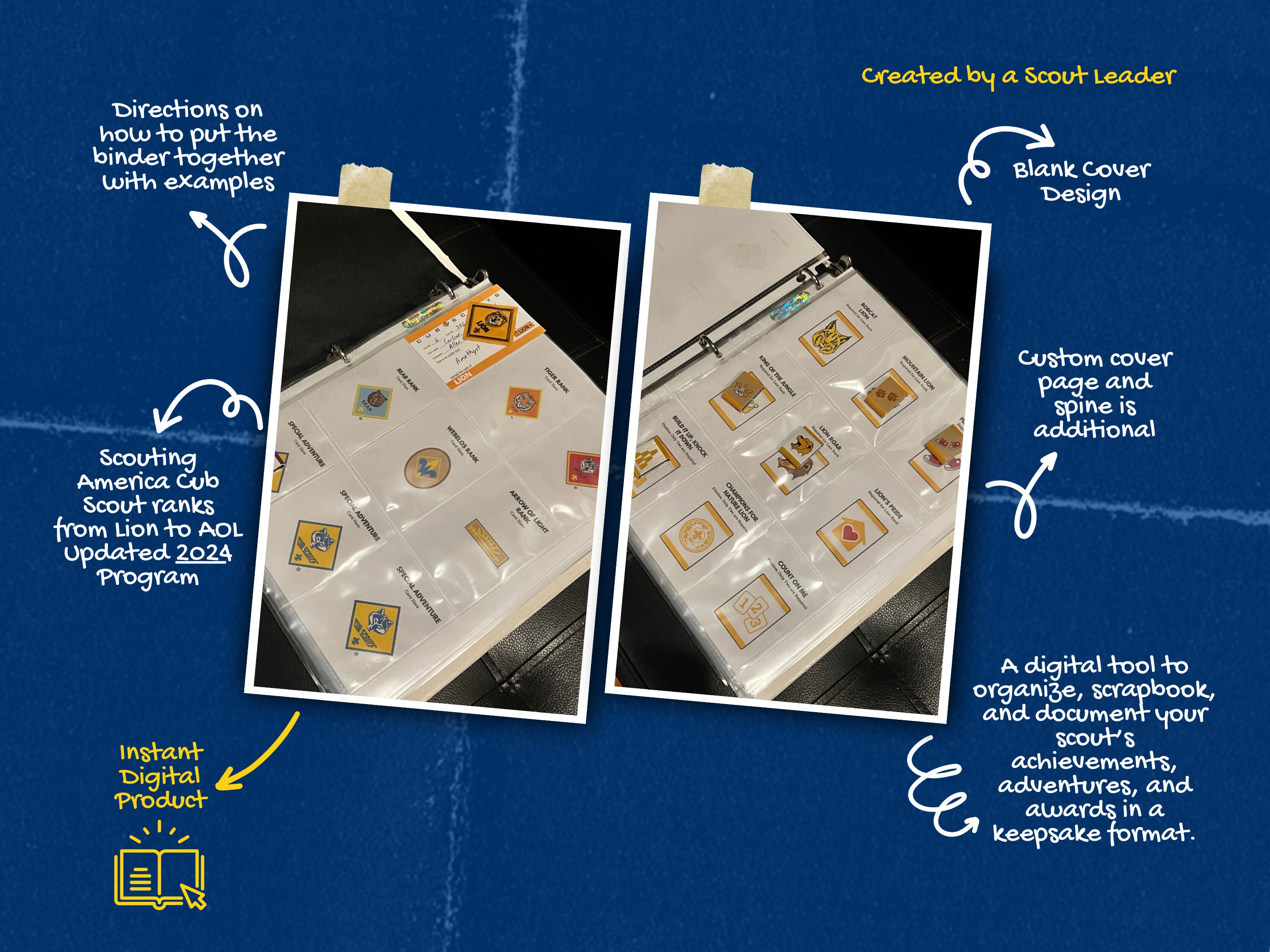 Updated 2024 Cub Scout Binder, BSA Scout, Lion - AOL Scouting ...