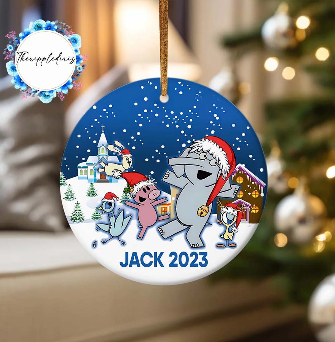 Personalized Elephant and Piggie Christmas Ornament,elephant Christmas ...