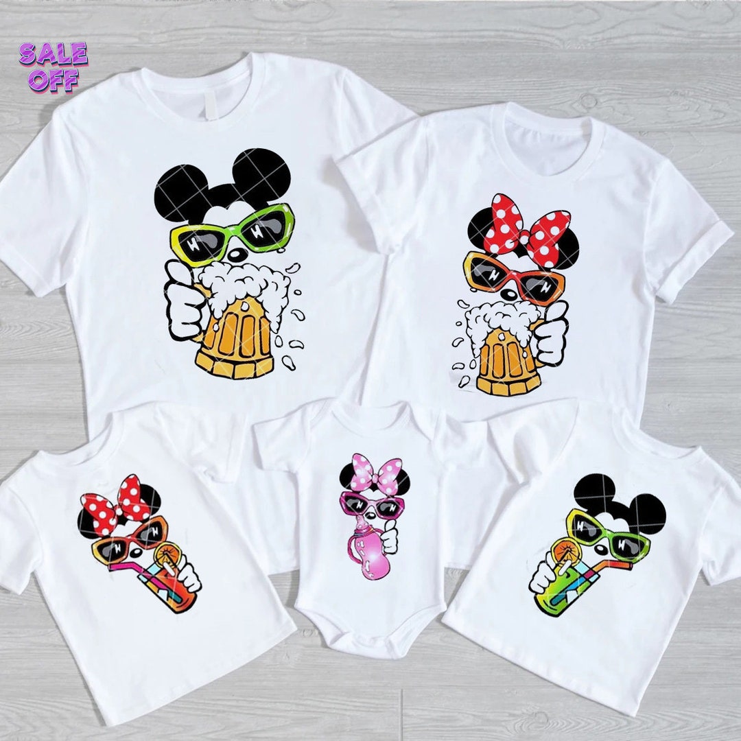 Disney Mickey and Minnie Beer Drinking Couple T-shirt, Disney Epcot ...