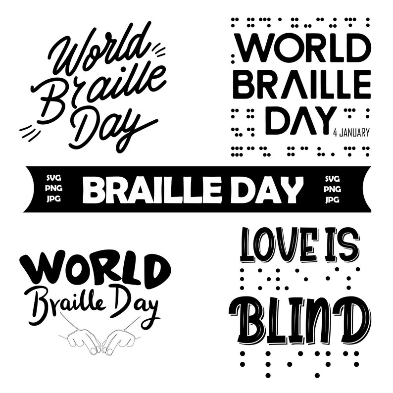 Braille Day SVG Bundle Braille Alphabet With Print SVG & PNG Files ...