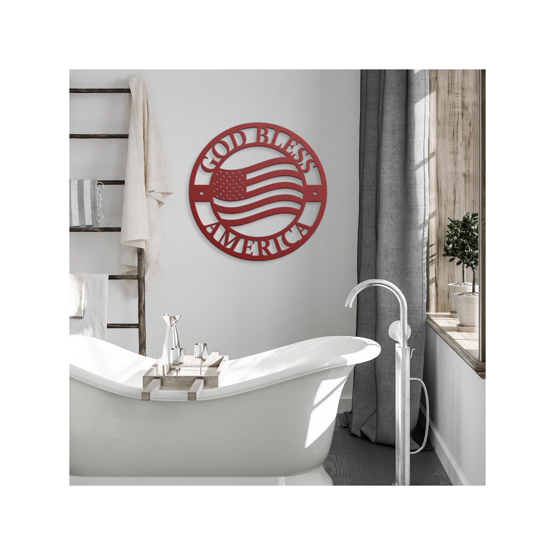 Patriotic American Metal Flag Sign | Metal Wall Art | Patio Porch Sign ...