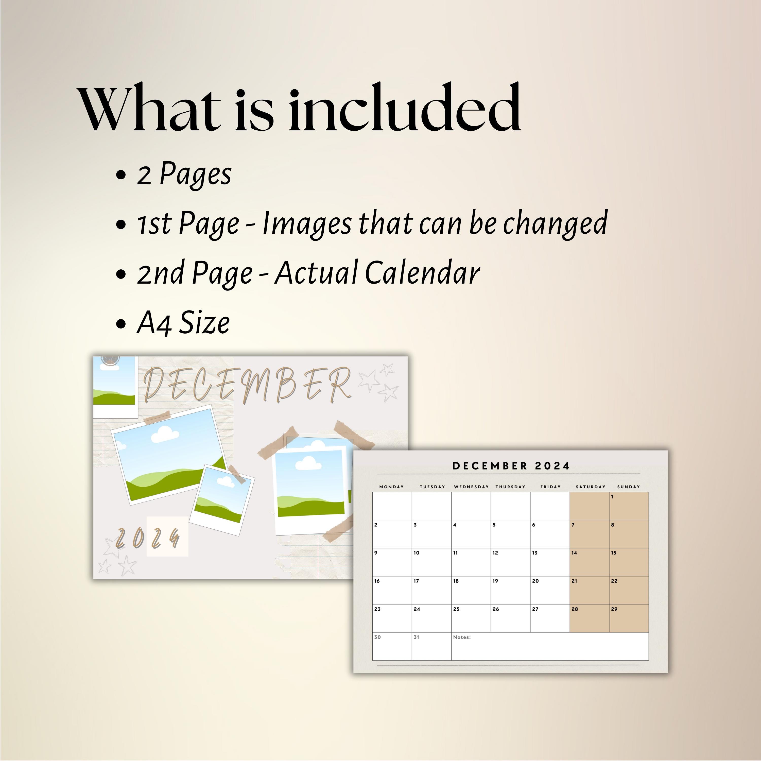 Editable December Calendar Template Fully Editable for Free in Canva ...