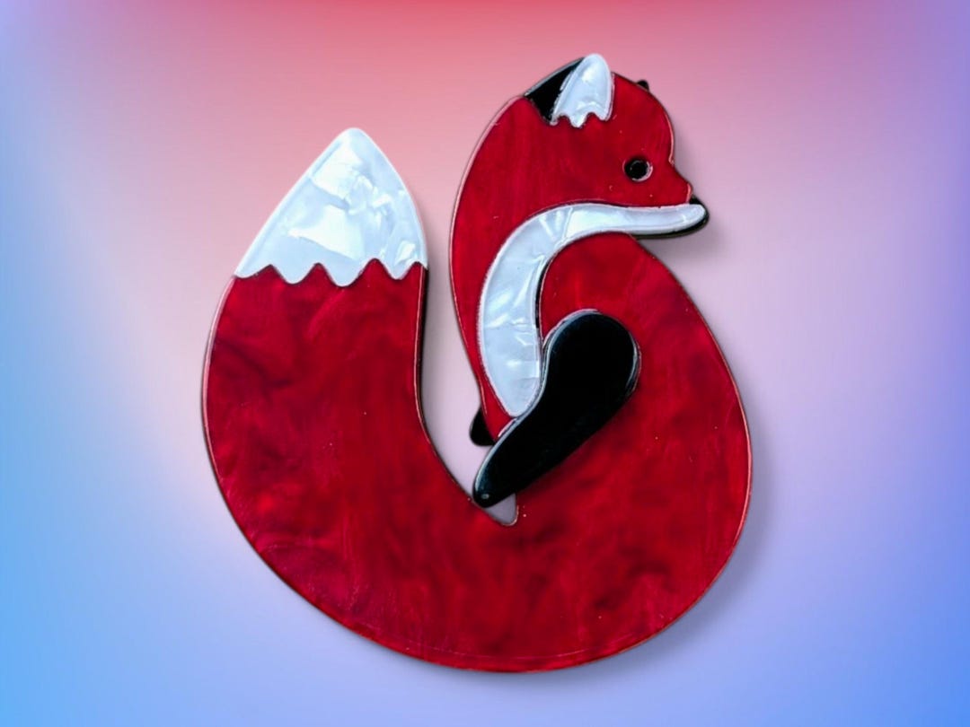 Sweet Red Fox Laser Cut Acrylic Pin Brooch - Etsy