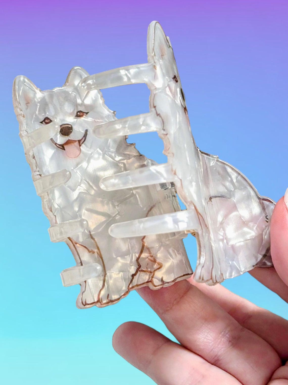 Acrylic Dog Hair Claw – Cute Husky, Malamute, Samoyed Clip - Etsy