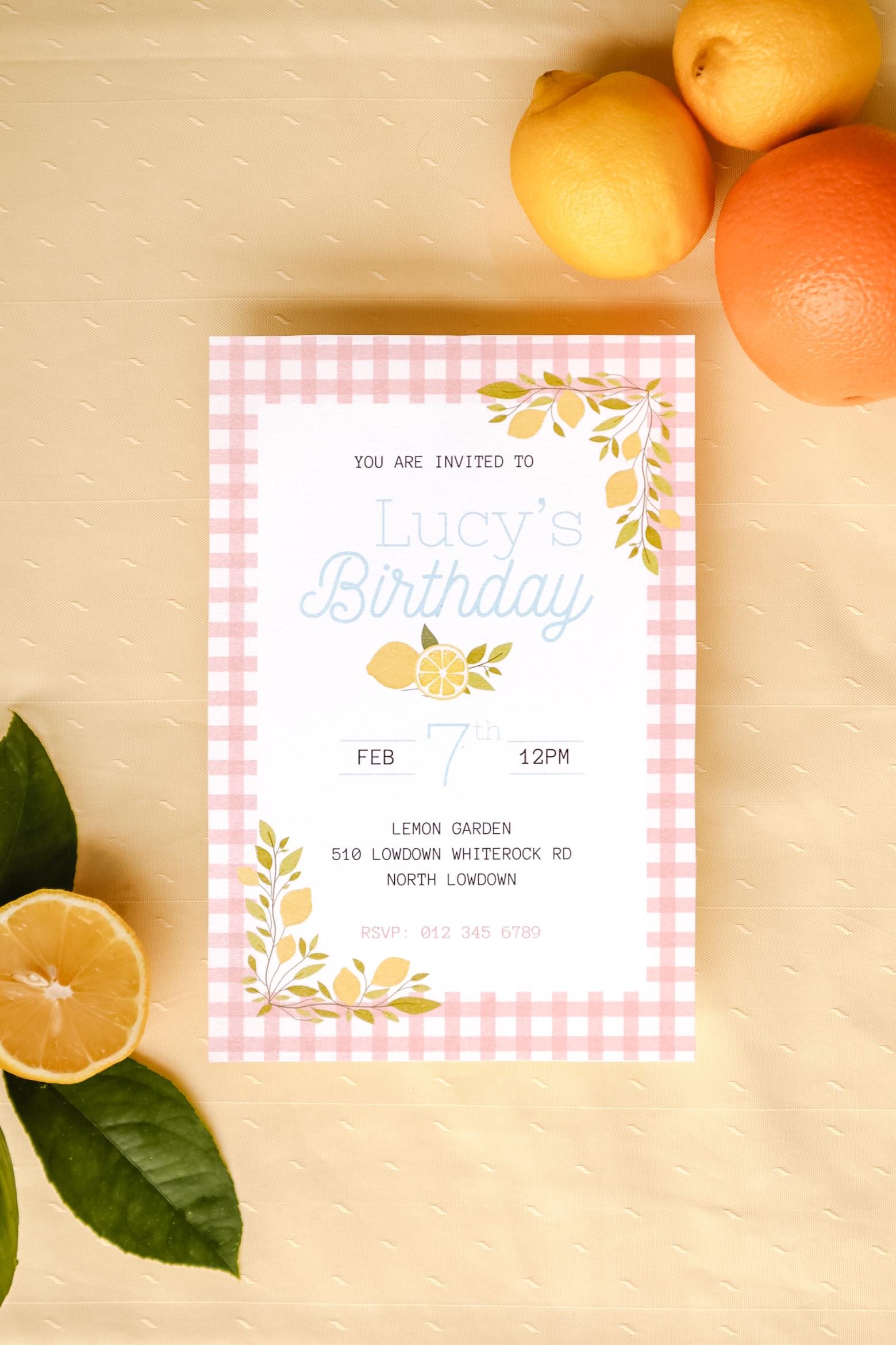 Citrus Editable Invitation, Lemon Birthday Invite, Fruit Bridal Shower ...
