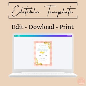Citrus Editable Invitation, Lemon Birthday Invite, Fruit Bridal Shower ...