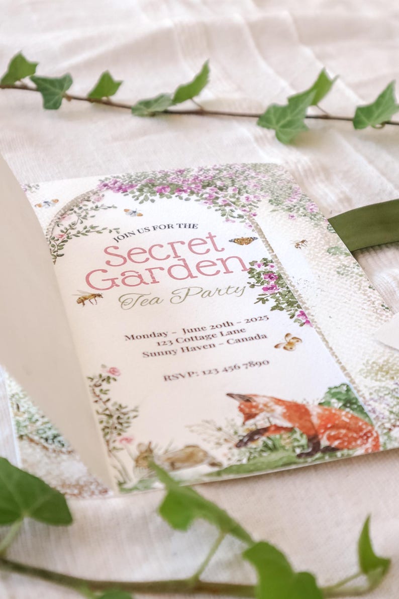 Secret Garden Invitation Printable, Editable Enchanted Fairytale ...
