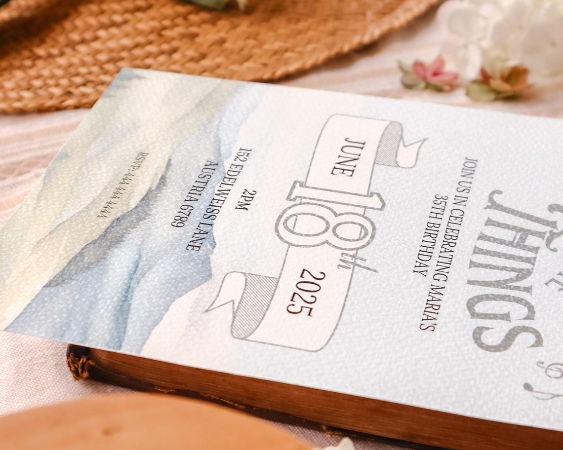 Sound of Music Editable Invitation, My Favorite Things Birthday Party ...