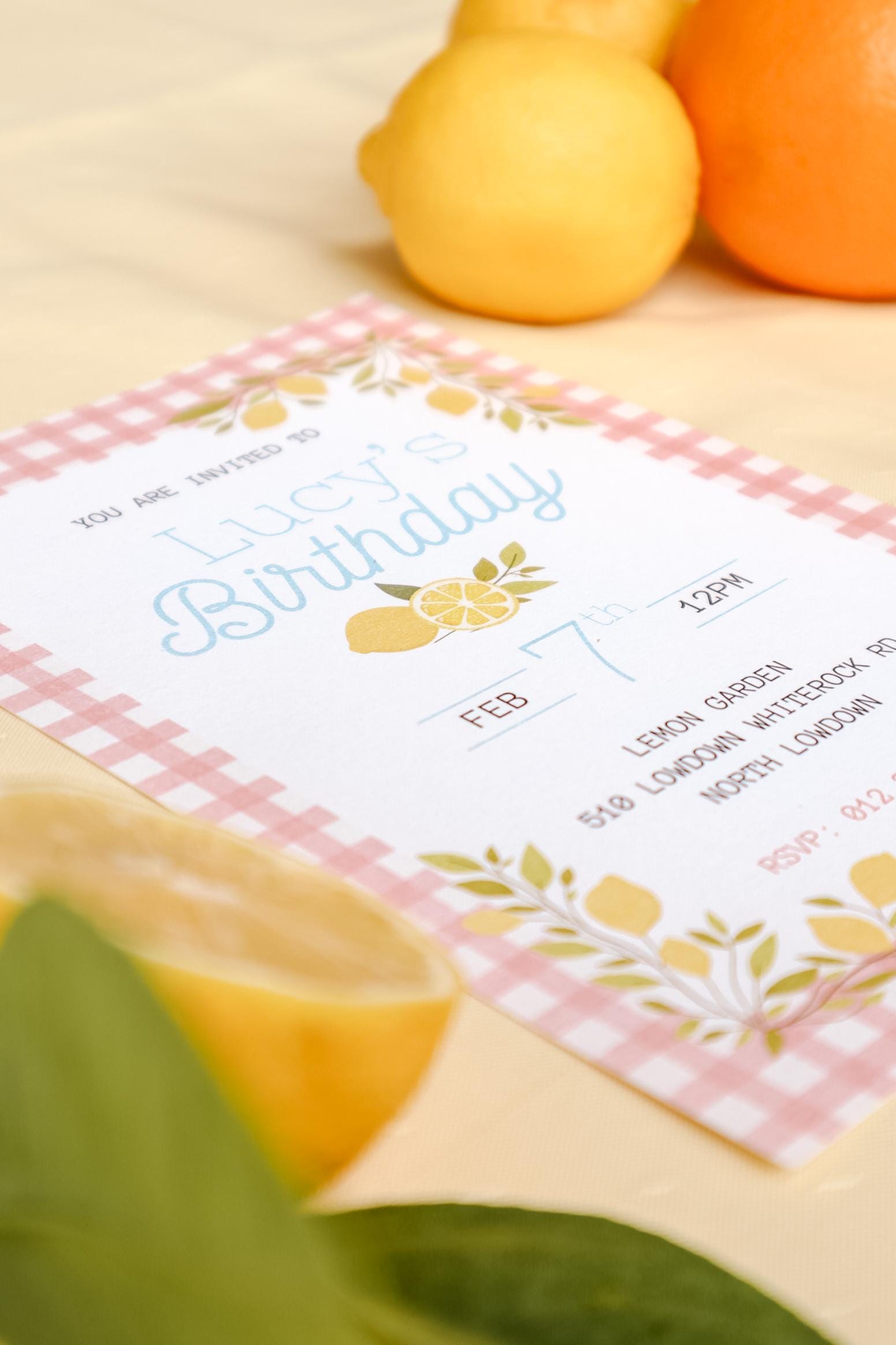 Citrus Editable Invitation, Lemon Birthday Invite, Fruit Bridal Shower ...
