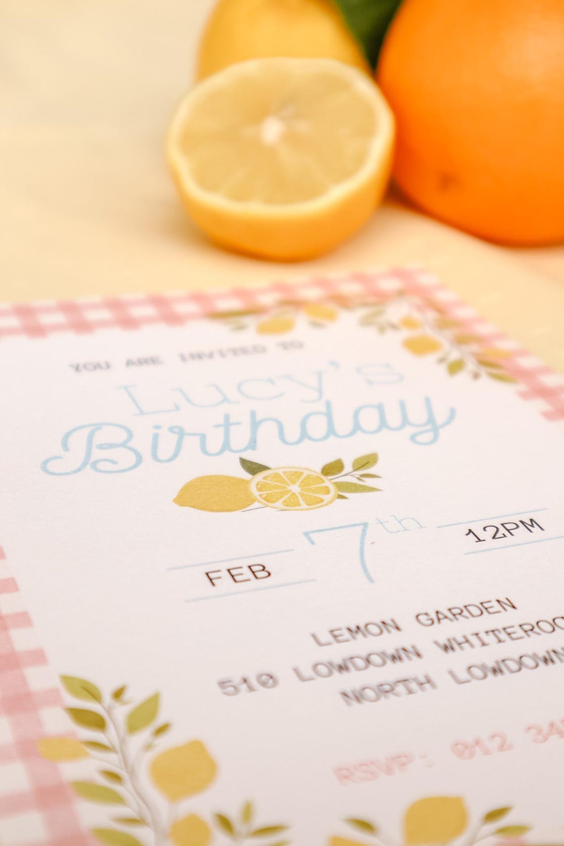 Citrus Editable Invitation, Lemon Birthday Invite, Fruit Bridal Shower ...