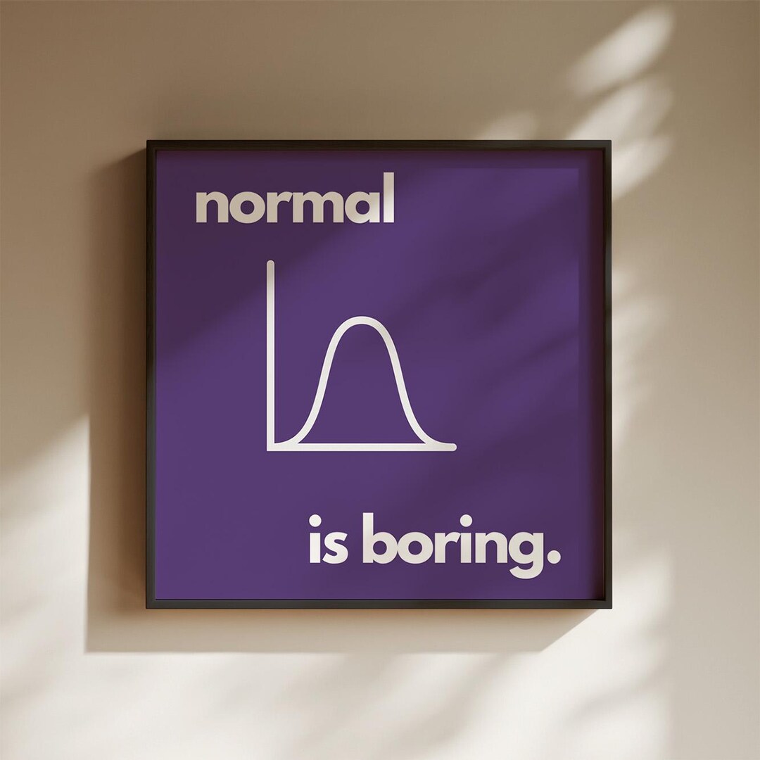 Normal is Boring - Minimalist Math Art Print/ Poster, Motivational Wall ...