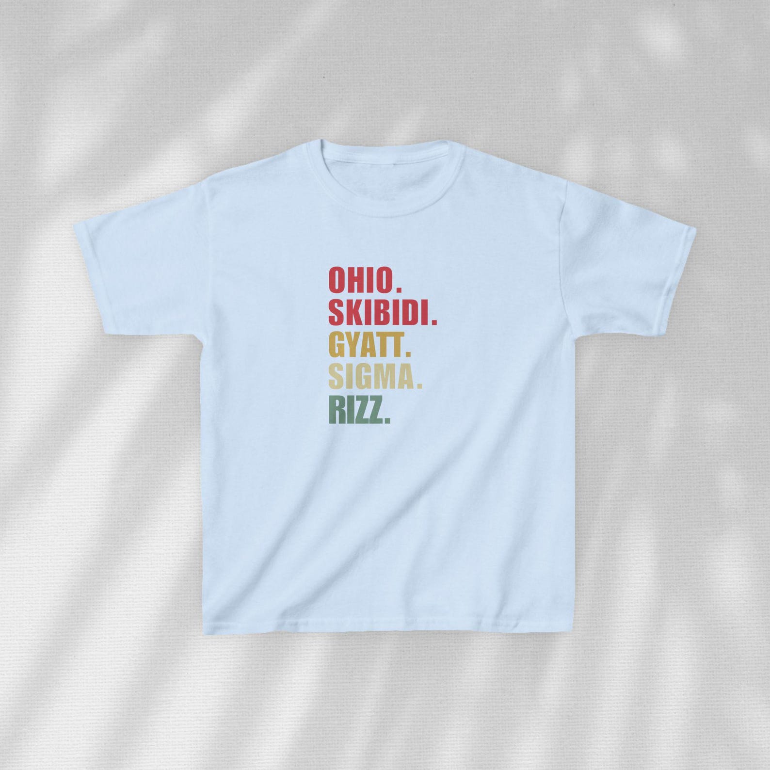 Skibidi Meme Kids Shirt - Funny Meme Colorful Text Tee, Trendy Internet ...