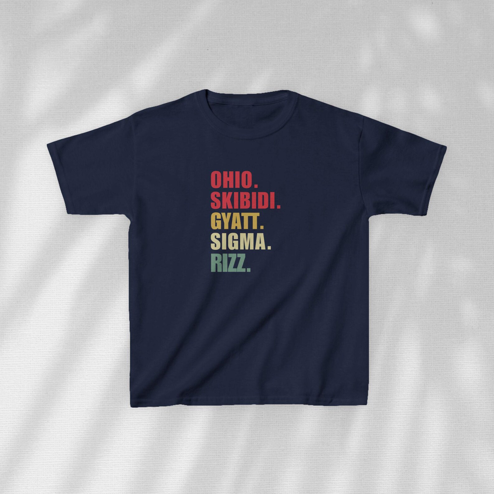 Skibidi Meme Kids Shirt - Funny Meme Colorful Text Tee, Trendy Internet ...