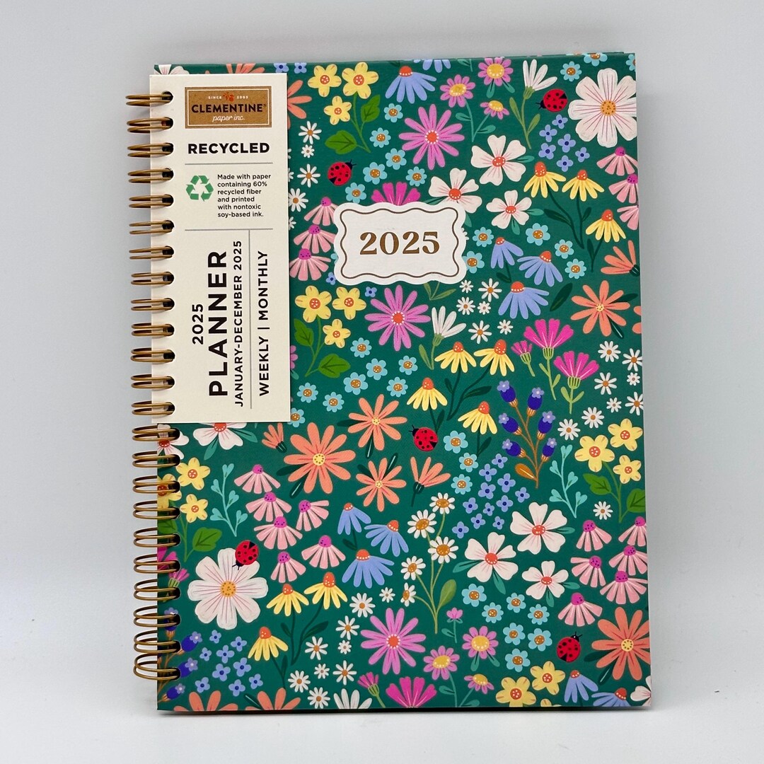 2025 Clementine Paper Inc. 12-month Weekly Planner Hard Cover green ...