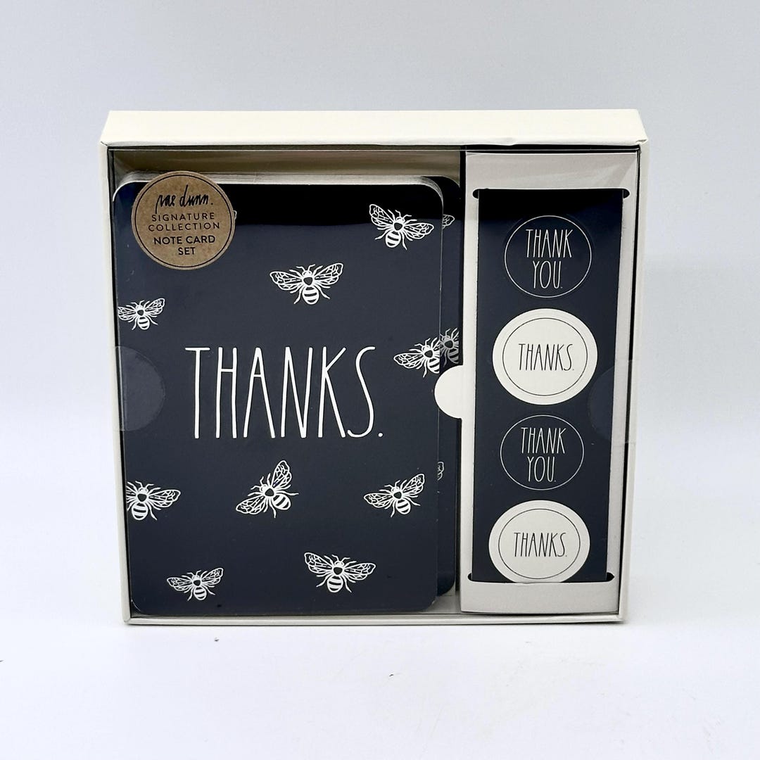 Rae Dunn Mr. Dunn Signature Collection Thank You Note Cards (THANKS Bee ...