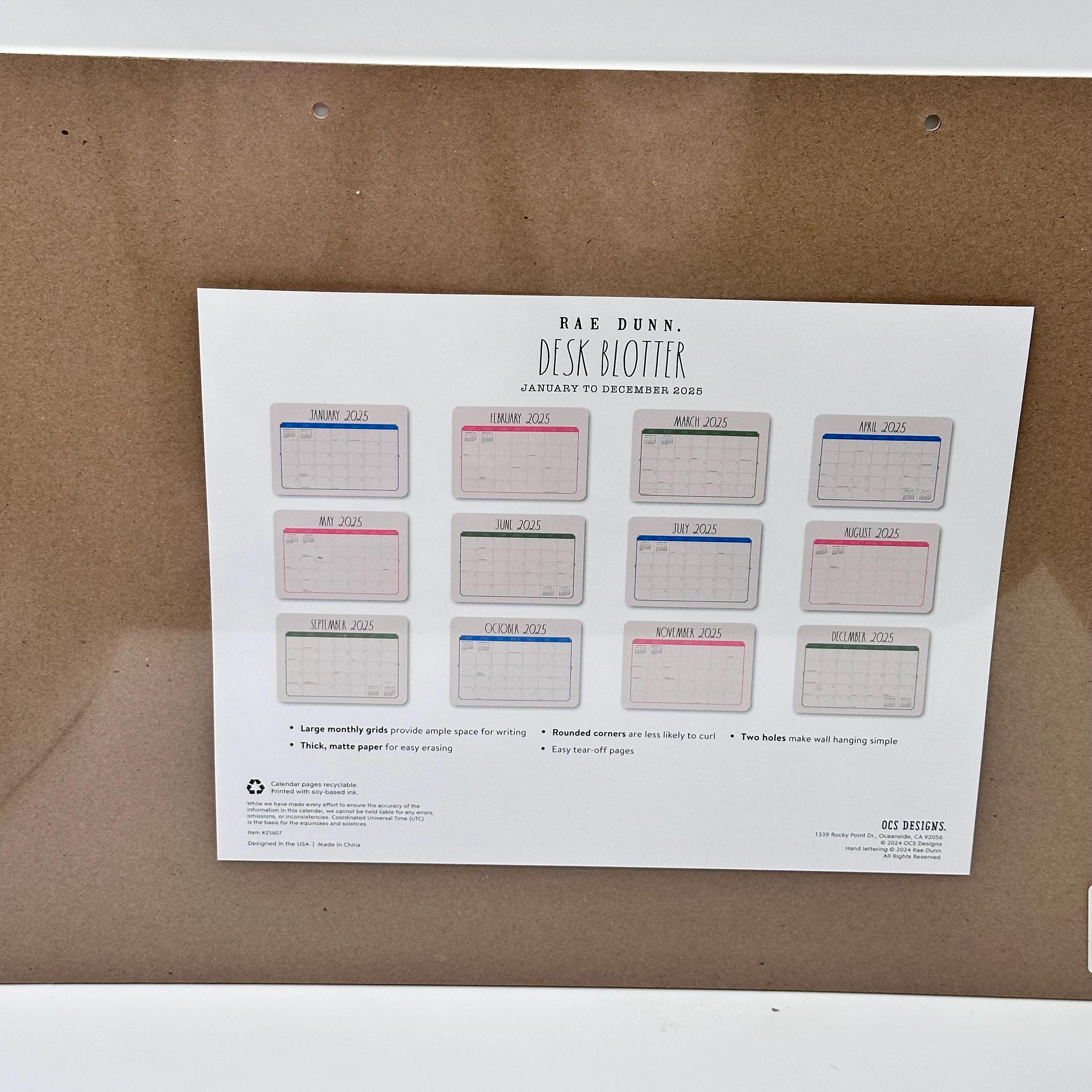 Rae Dunn 2025 Desk Blotter Desk Pad Calendar 12-month Planner multi ...