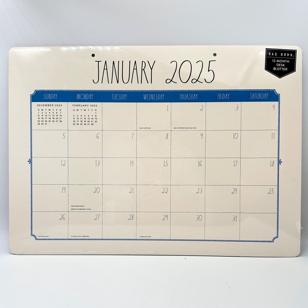 Rae Dunn 2025 Desk Blotter Desk Pad Calendar 12-month Planner multi ...