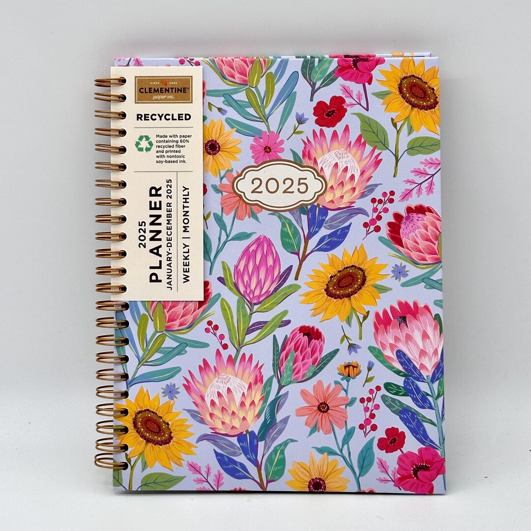 2025 Clementine Paper Inc. 12-month Planner Hard Cover sunflowers - Etsy