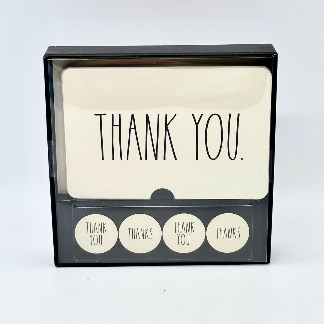 Rae Dunn THANK YOU. (white) Note Card Set With Envelopes and Stickers ...