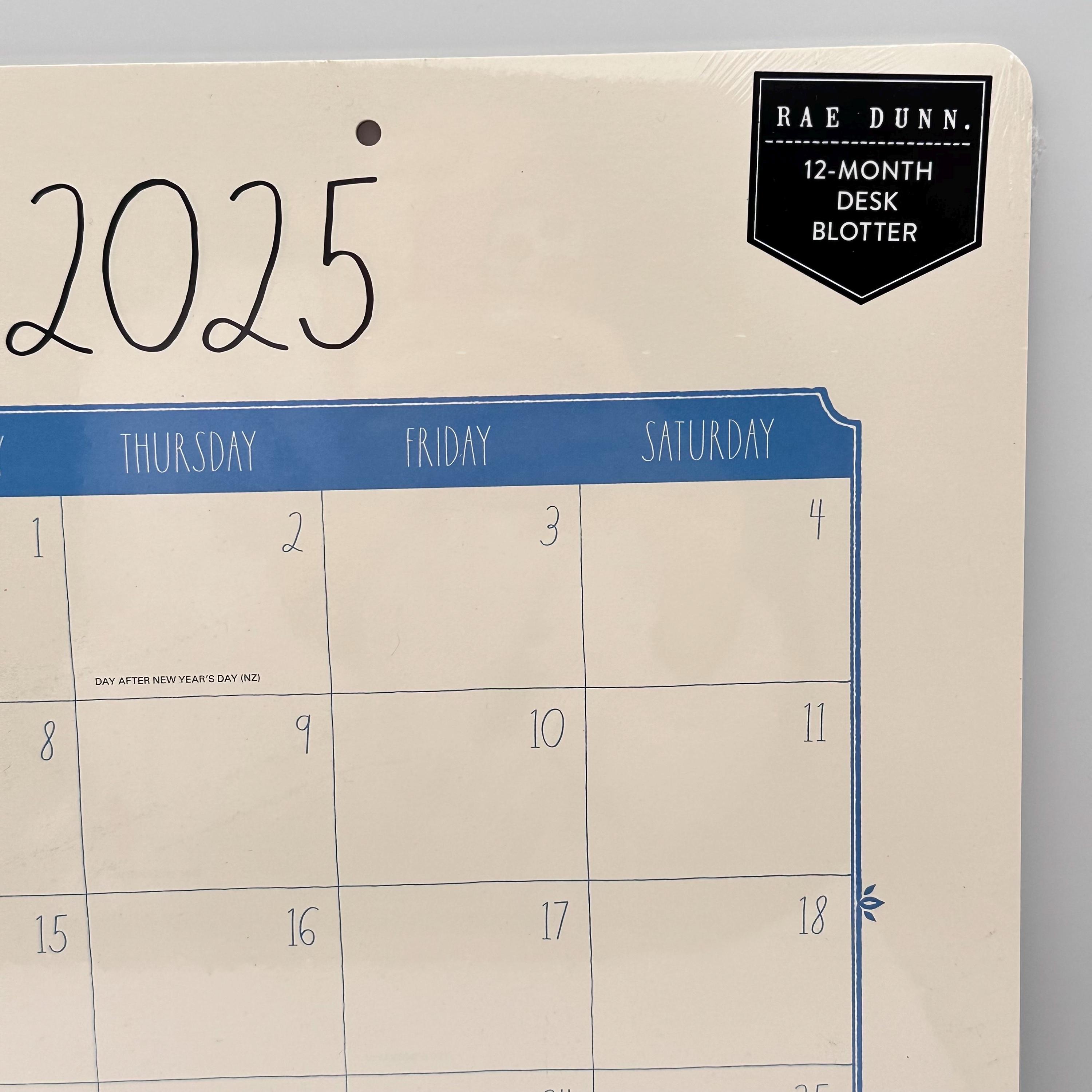 Rae Dunn 2025 Desk Blotter Desk Pad Calendar 12-month Planner multi ...