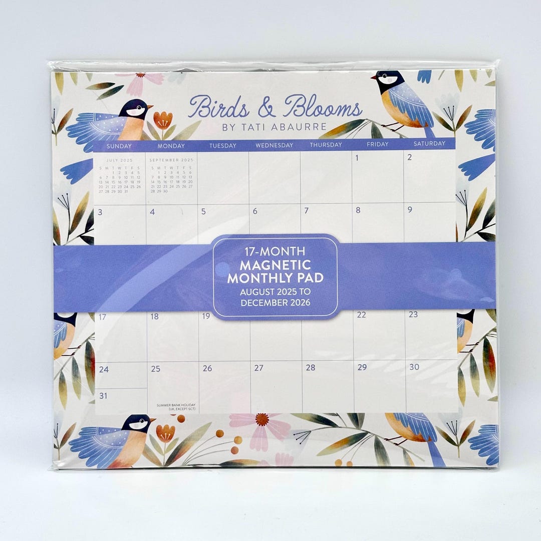 2025-2026 OCS 17-month Magnetic Monthly Calendar Pad (birds & Blooms ...