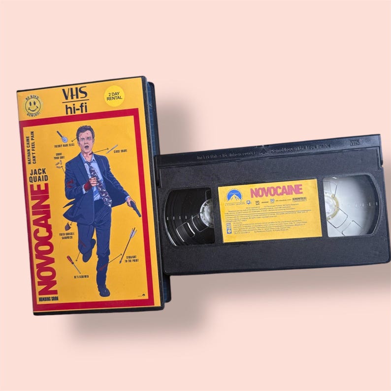 Novocaine VHS Movie 2025 CUSTOM ARTWORK. Jack Quaid - Etsy