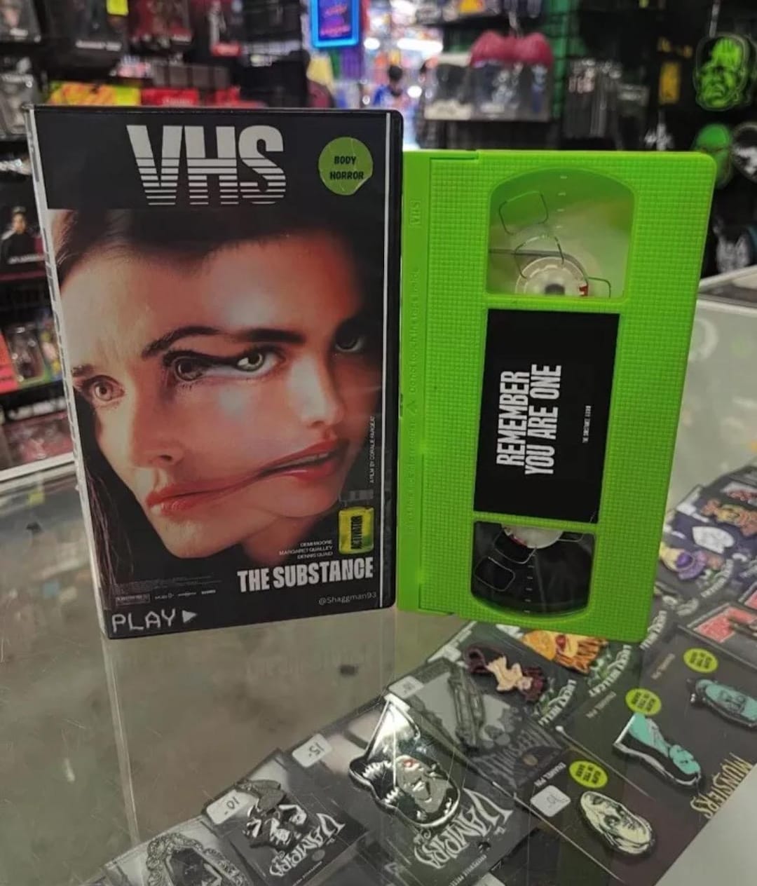 The Substance VHS Movie GREEN TAPE Custom Artwork . Demi Moore ...