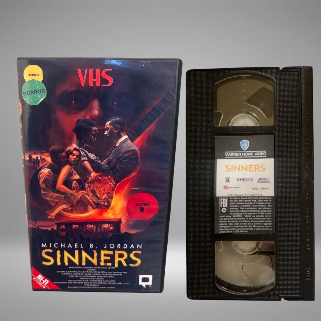 Sinners VHS Custom Artwork Movie. Ryan Coogler Michael B Jordan Hailee ...